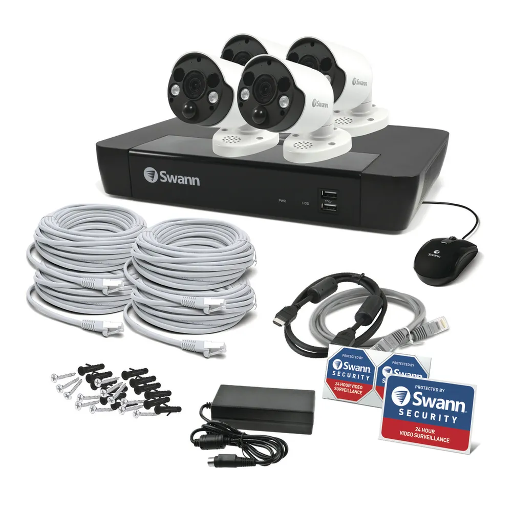 Swann 8CH 6K NVR Kit with 4 x 6K PIR Bullet Cameras SWNVK-890004FB ...