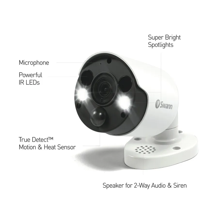 Swann 8CH 6K NVR Kit with 4 x 6K PIR Bullet Cameras SWNVK-890004FB ...