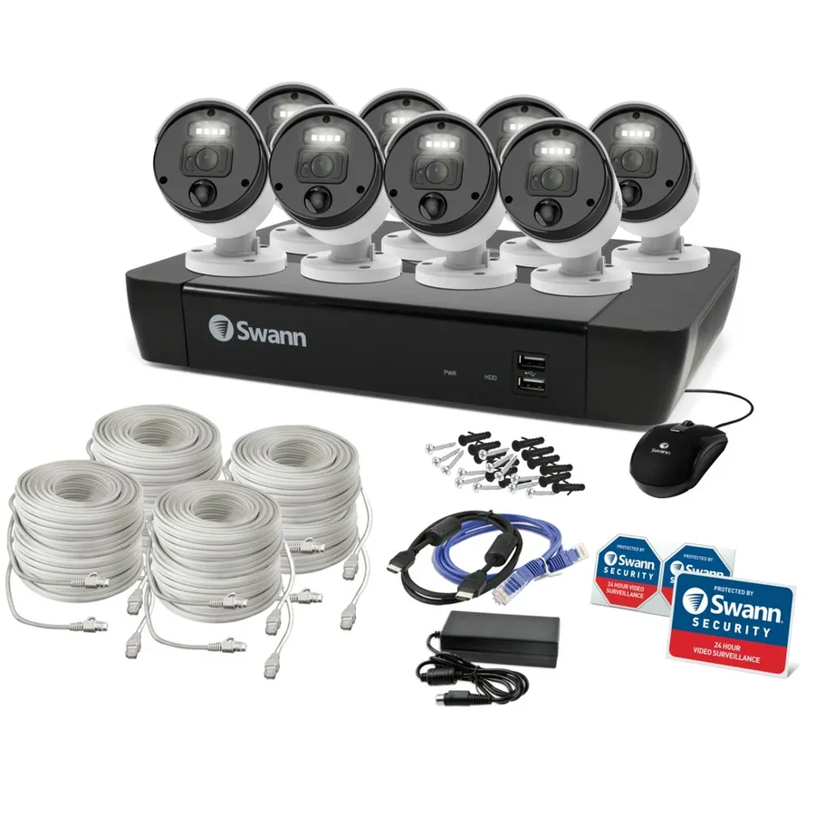 Swann NVR8-8580 4K / 2TB / 8 x NHD-875WLB 4K Bullet Master Series IP ...