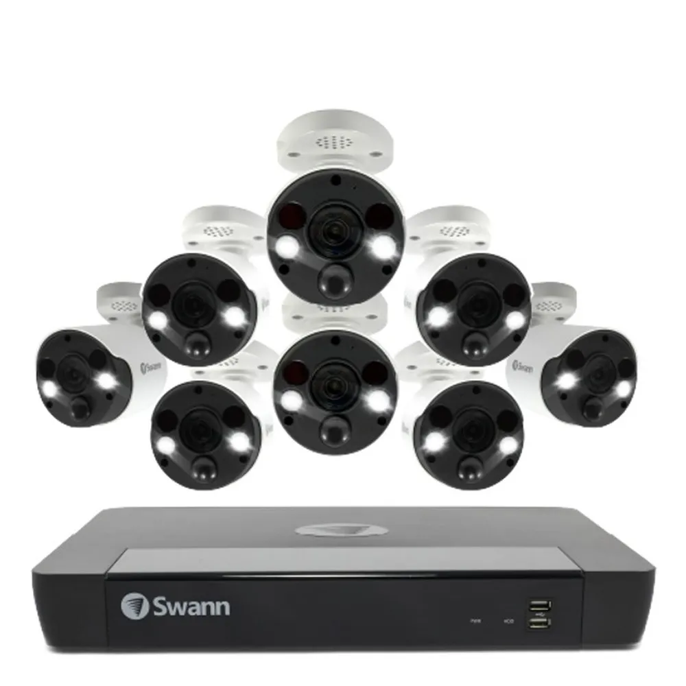 Swann NVR16-8580 4K/2TB/8x NHD-887MSFB 4K Spotlight Bullet Pro Series ...
