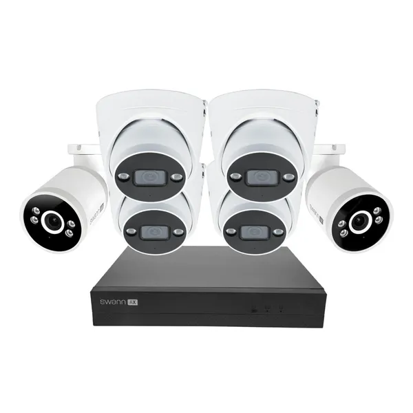 Swann 8Ch 4K NVR Kit 24/7 Recording with 4x4K Dome Spot and 2x4K Bullet ...