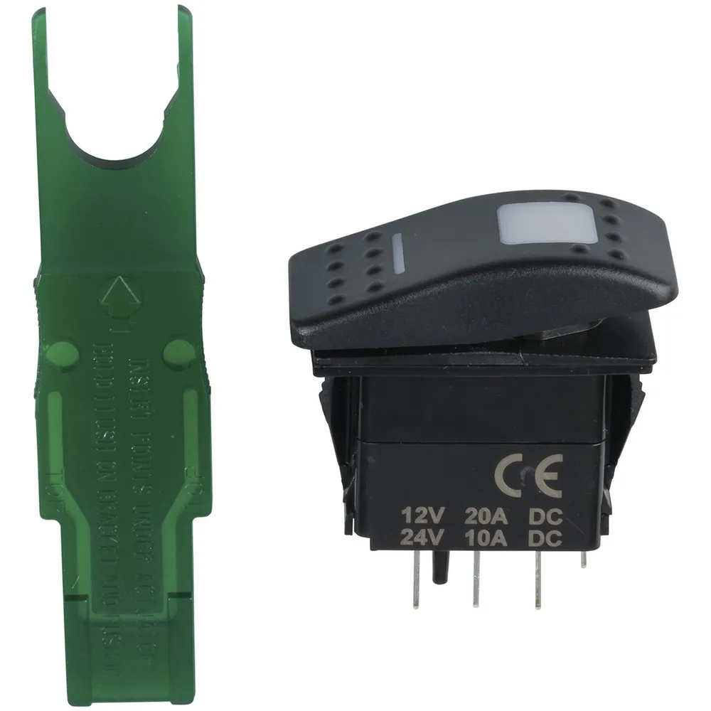 SPDT Dual Illuminated Rocker Switch with Labels and Interchangeable ...