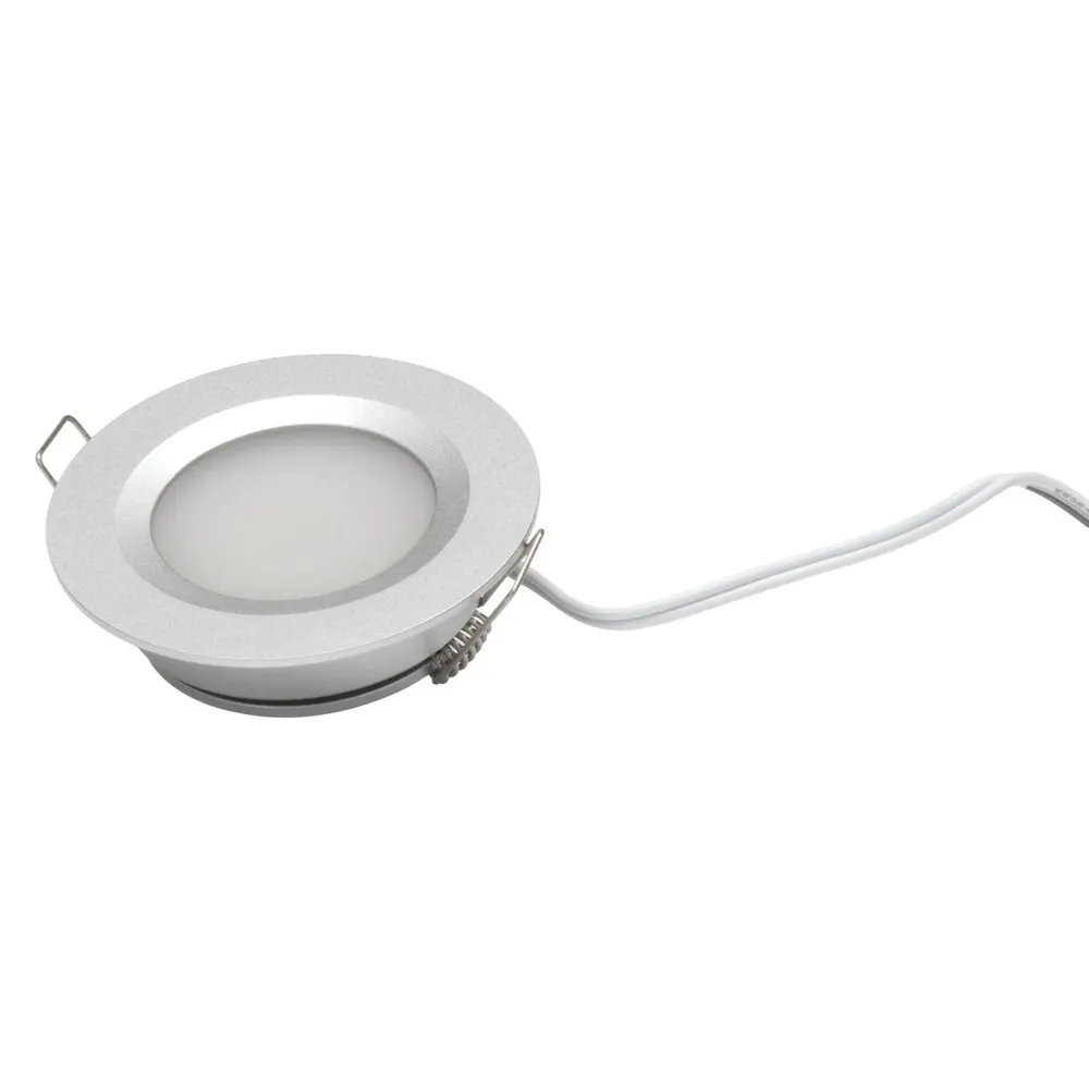 2W 11-16VDC Cool White LED Downlight with Push Button Diffuser Silver ...