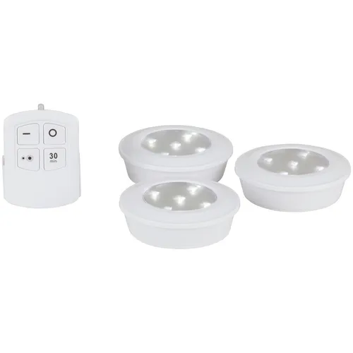 Remote Controlled LED Puck Light Triple Pack | Jaycar Australia