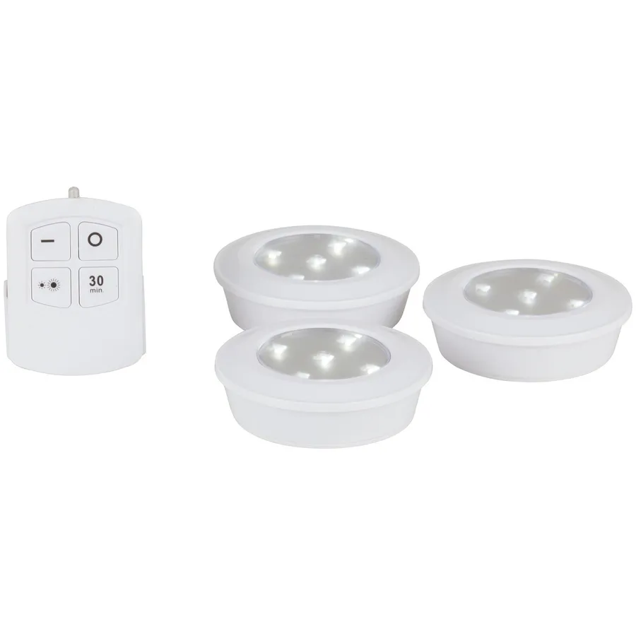 Remote Controlled LED Puck Light Triple Pack | Jaycar Australia