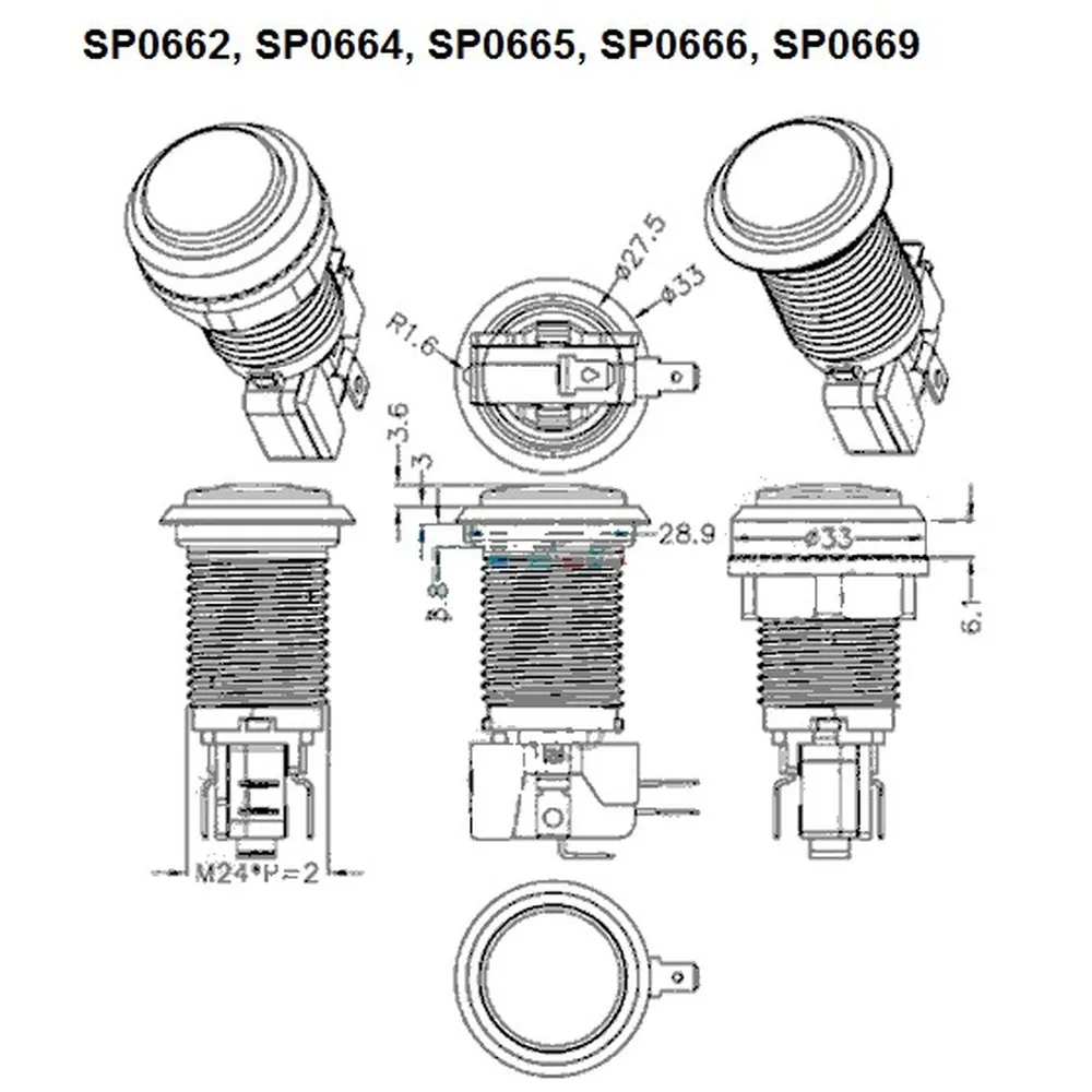 Red Arcade Button Switch with LED Illumination | Jaycar Australia