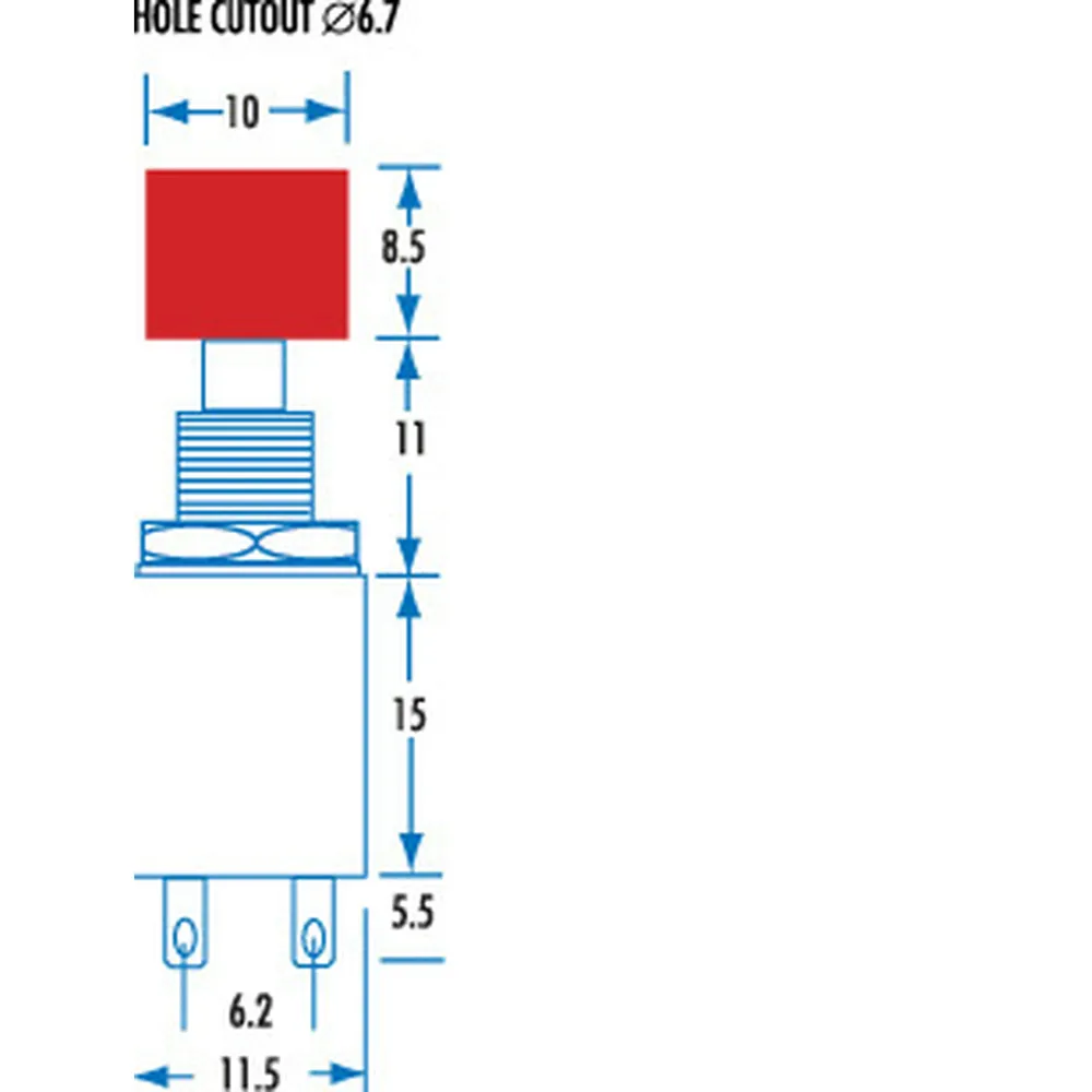 SPST Red Momentary Round Pushbutton | Jaycar Australia