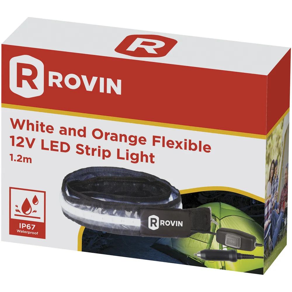 Rovin 1.2m Waterproof IP67 White and Orange Flexible LED Strip | Jaycar ...