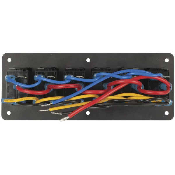 6 Way Illuminated Blue Rocker Switch Panel | Jaycar Australia