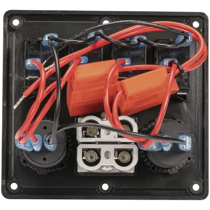 4 Way Illuminated Switch Panel With USB, 12V and 2 x Battery Plugs ...