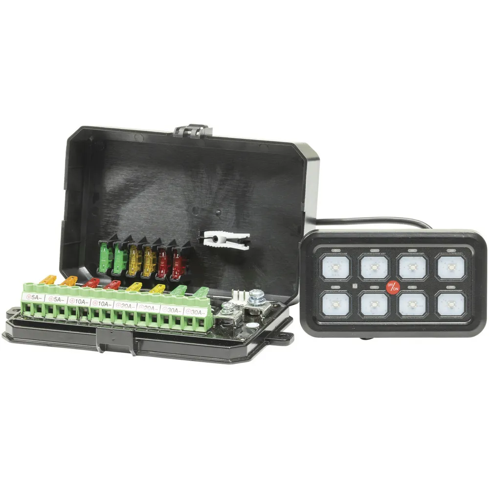 8 Way Switch Panel with Voltage Protection 60A KIT | Jaycar Australia