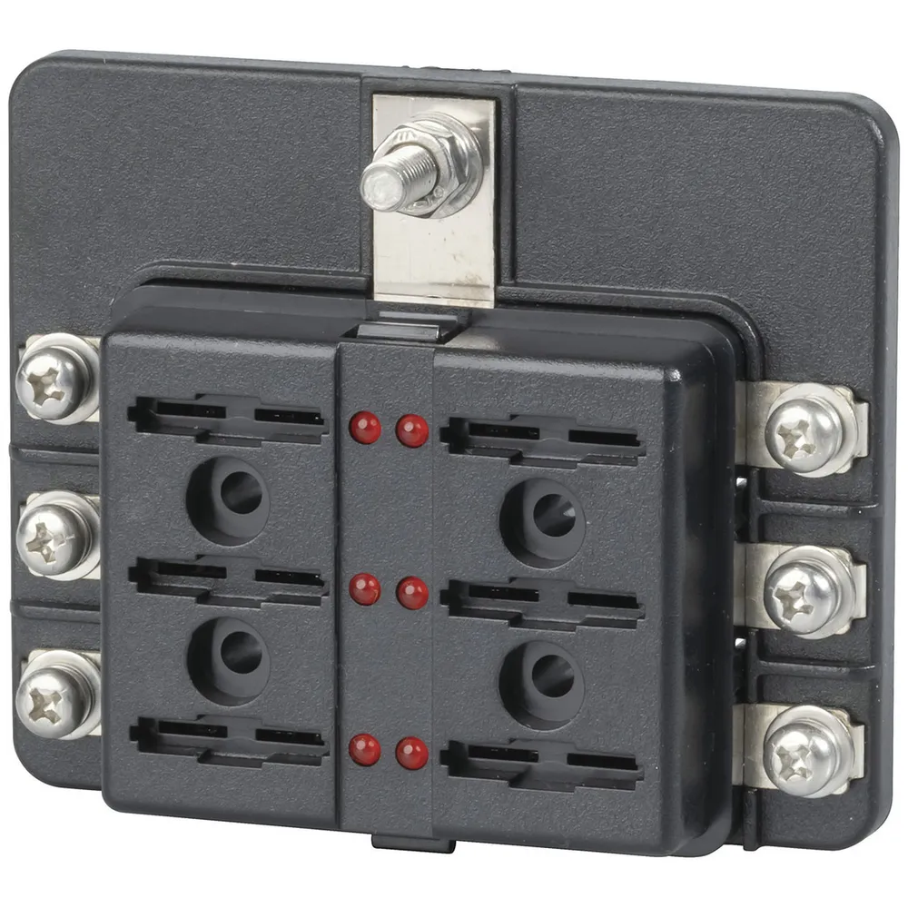 Powertech 6 Way Blade Fuse Block with Screw Terminals | Jaycar Australia