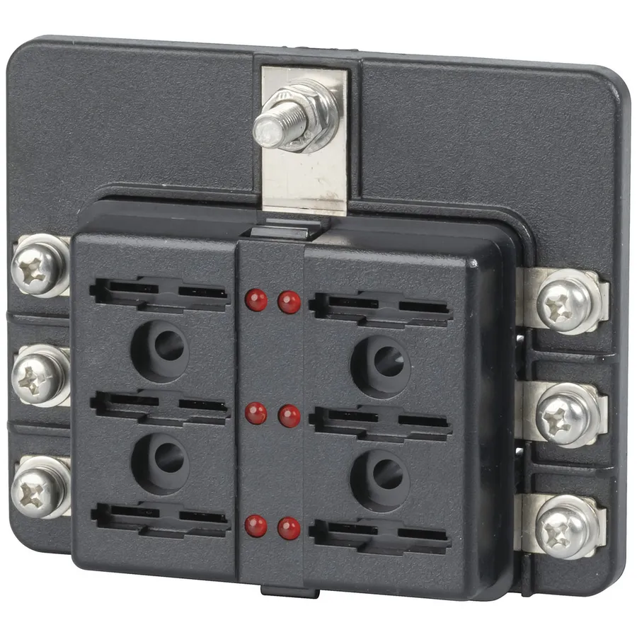 Powertech 6 Way Blade Fuse Block with Screw Terminals | Jaycar Australia