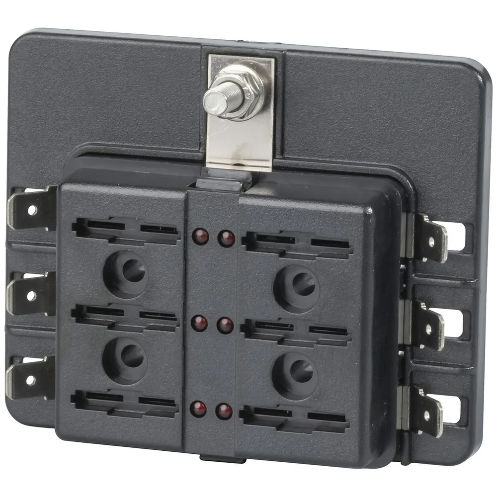 Powertech 6 Way Blade Fuse Block with Screw Terminals | Jaycar Australia