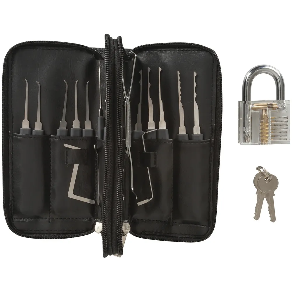 24 Piece Lock Picking Kit with Practice Padlock | Jaycar Australia