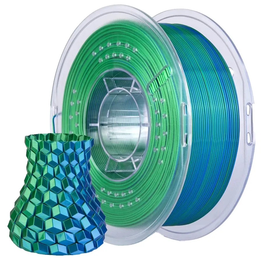 Elegoo Silk PLA filament Silk Blue Green 1.75mm 1kg | Jaycar New Zealand