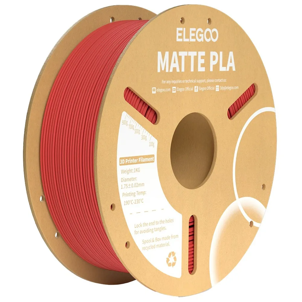 Elegoo PLA Matte filament Ruby Red 1.75mm 1kg | Jaycar Australia