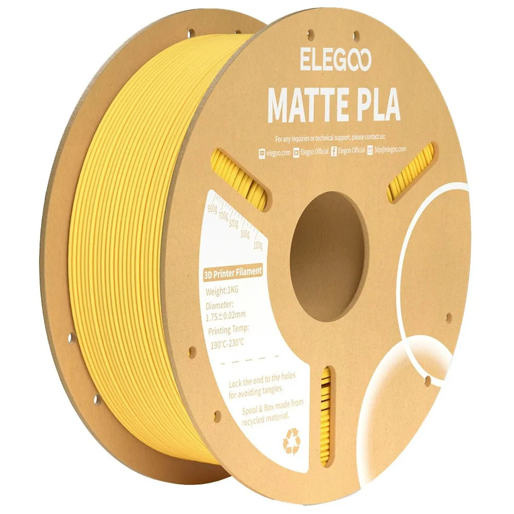 Elegoo PLA Matte filament Sunshine Yellow 1.75mm 1kg | Jaycar Australia