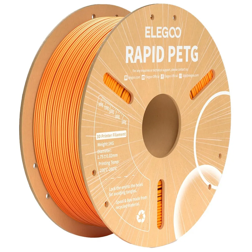 Elegoo Rapid PETG filament Orange 1.75mm 1kg | Jaycar Australia