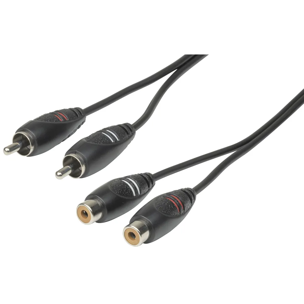 2 x RCA Plugs with Piggyback Sockets to 2 x RCA Plugs - 1.5m | Jaycar ...