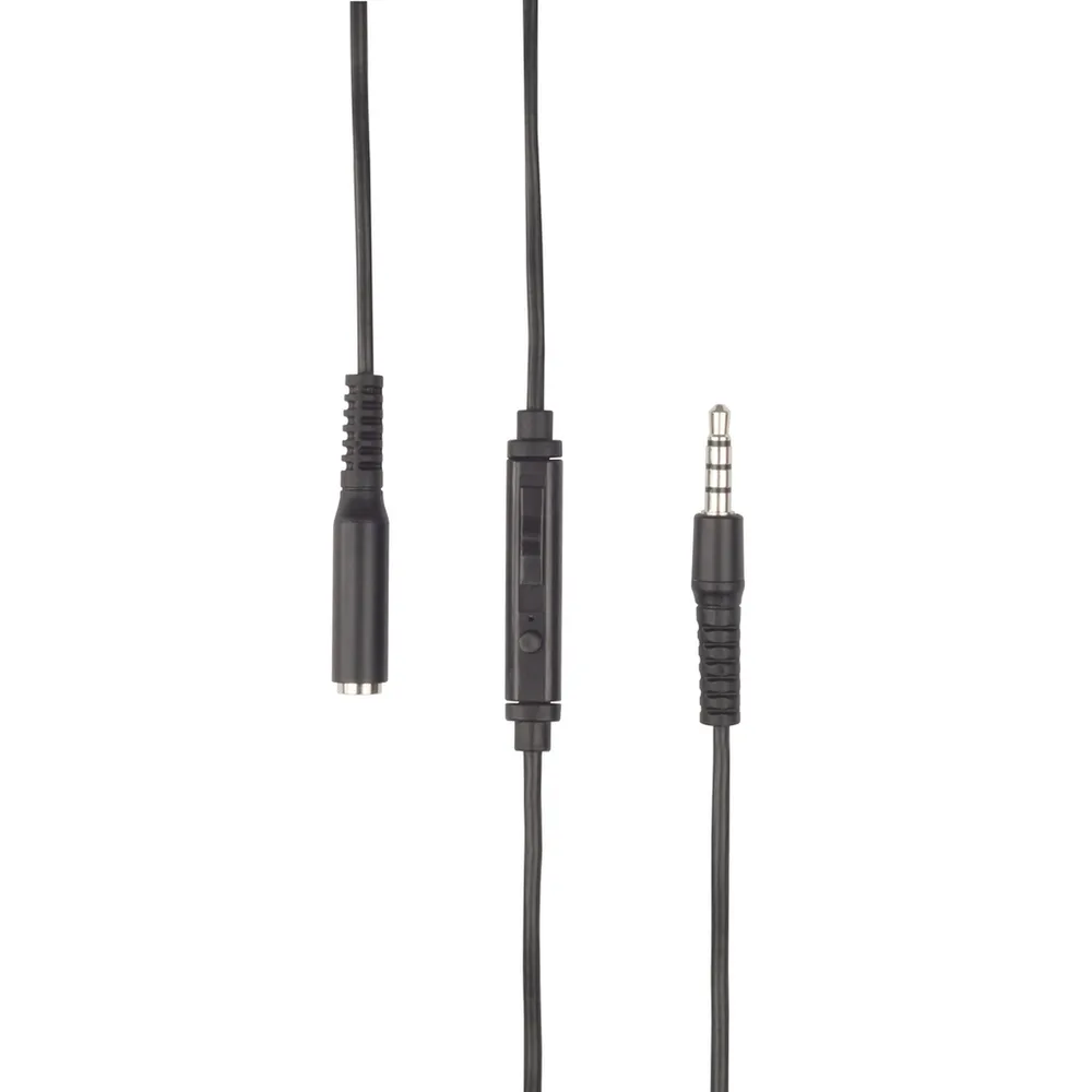 3.5mm Plug to Socket Cable with Microphone and Volume Control - 0.5m ...