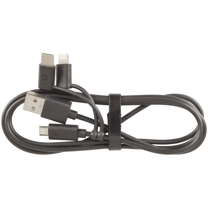 USB lead with 3 in 1 Micro B / Type-C / Lightning Connector - 1m ...