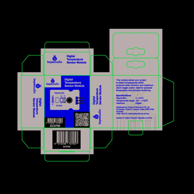 Arduino Compatible Digital Temperature Sensor | Jaycar Australia