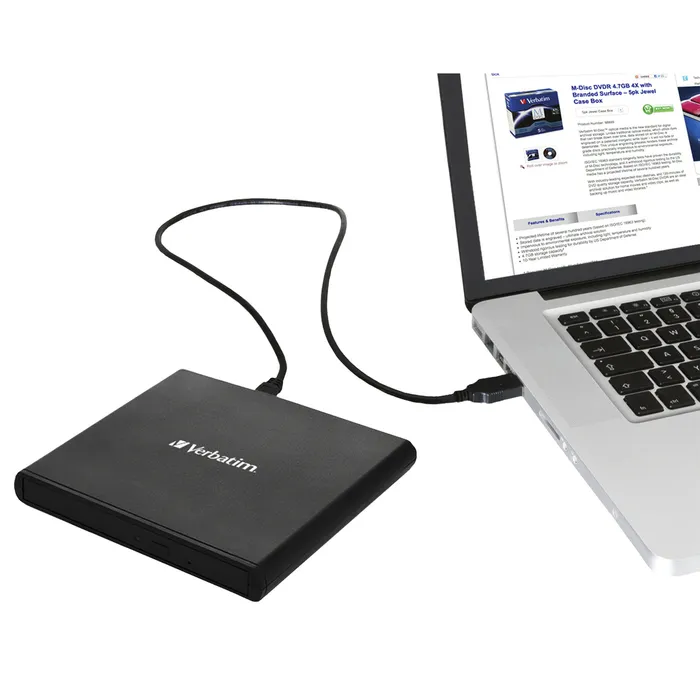 External Slimline Mobile CD/DVD Writer USB 2.0 Black | Jaycar New Zealand