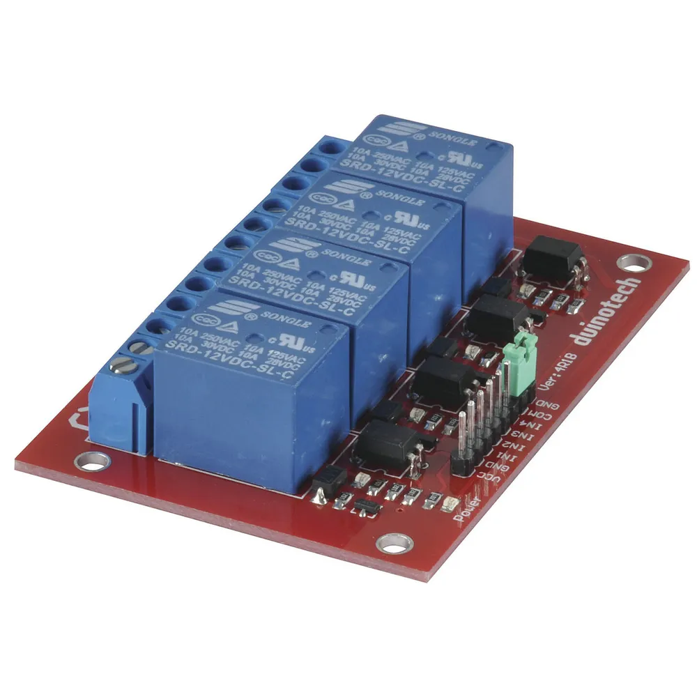 Arduino Compatible 4 Channel 12V Relay Module | Jaycar Australia