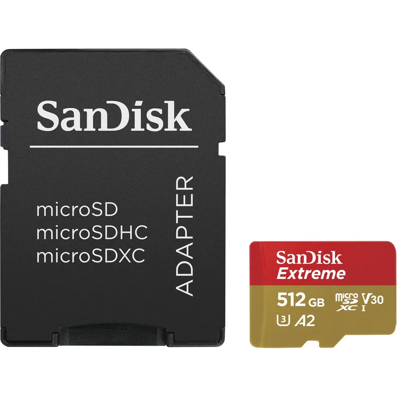Sandisk 512GB High Extreme microSDXC Class 10, Reads 190MB/S, Writes ...