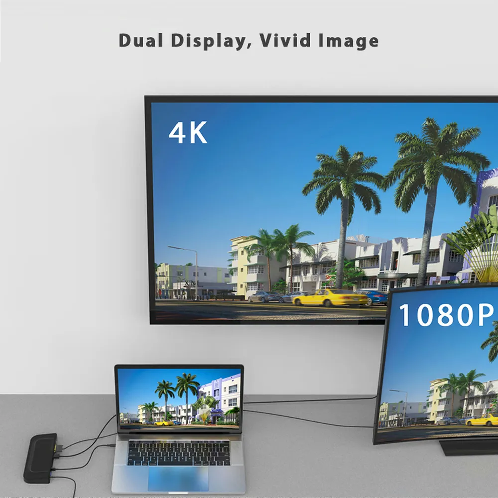 11 in 1 Multifunction Hub with HDMI, DVI, Network, Audio and Microphone ...