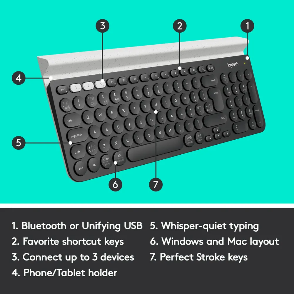 Logitech® K780 Multi-Device Wireless Keyboard | Jaycar Australia