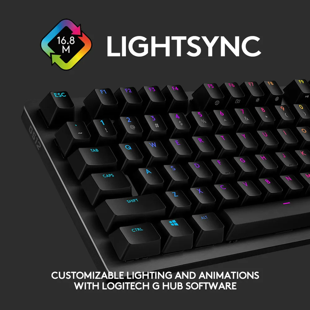 Logitech® G512 Carbon LIGHTSYNC RGB Mechanical Gaming Keyboard with GX ...