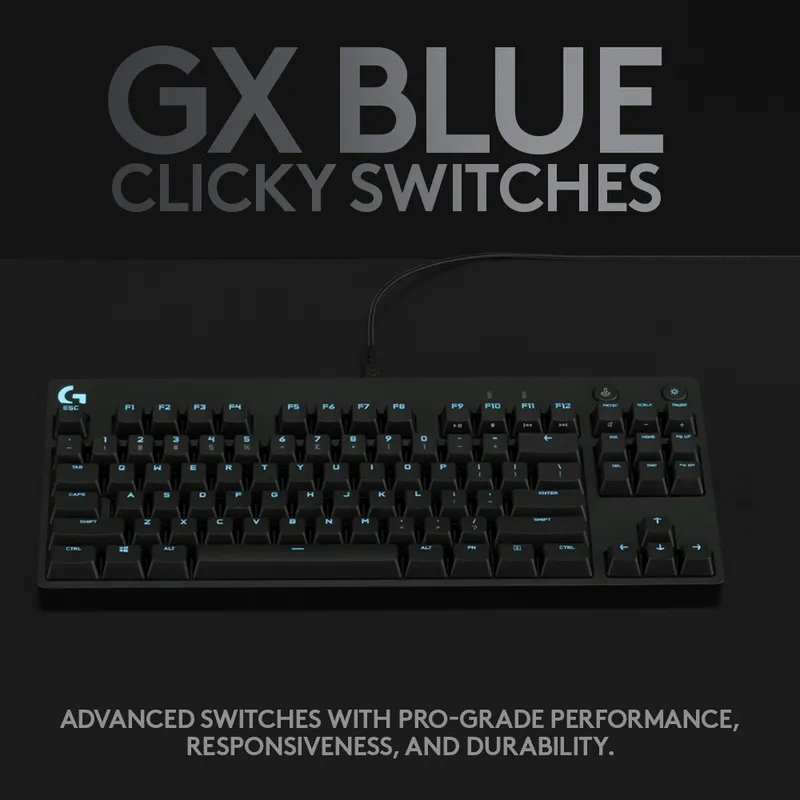 Logitech® G PRO Gaming Mechanical Keyboard with GX Blue Switches ...