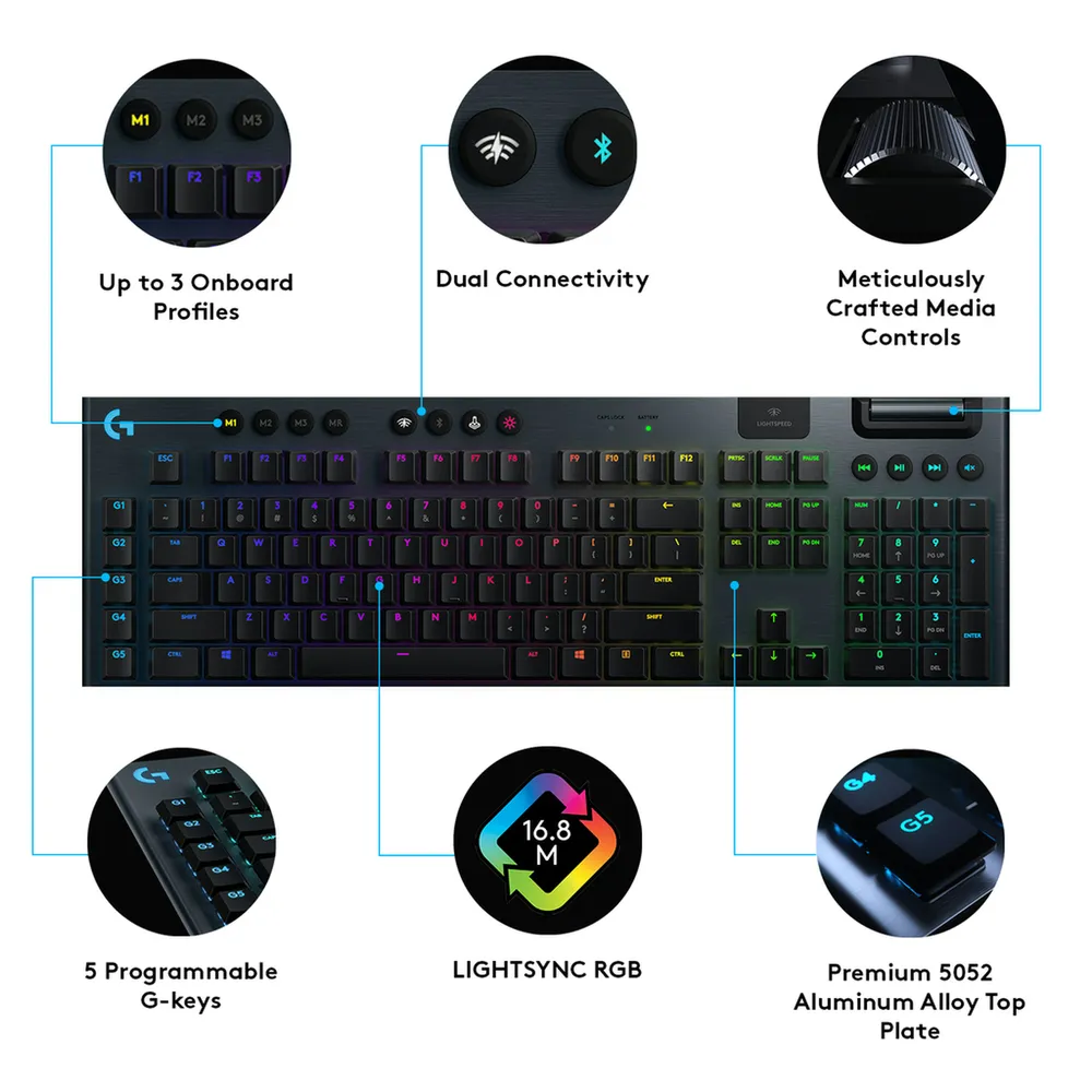 Logitech G915 LIGHTSPEED RGB Keyboard | Jaycar Australia