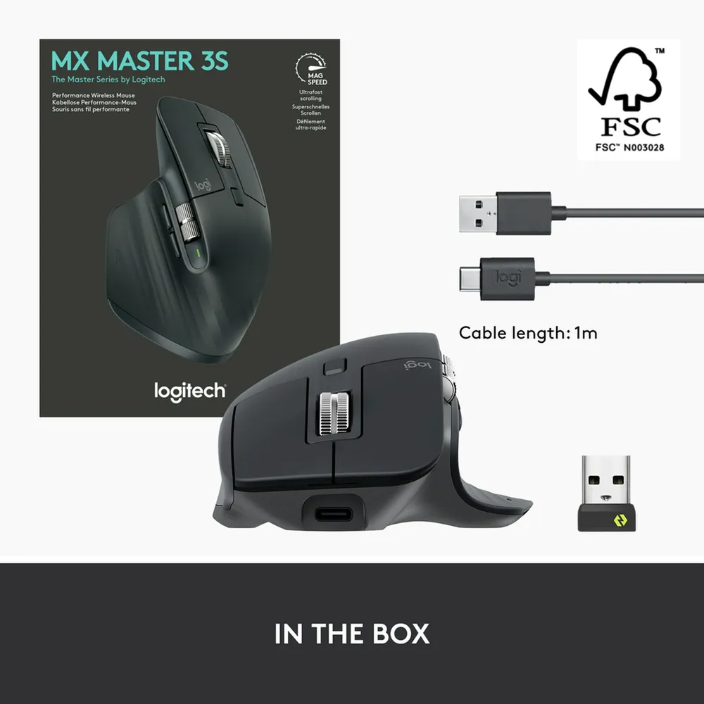 Logitech® MX Master 3S Graphite Advance Wireless 2.4GHz Mouse | Jaycar ...