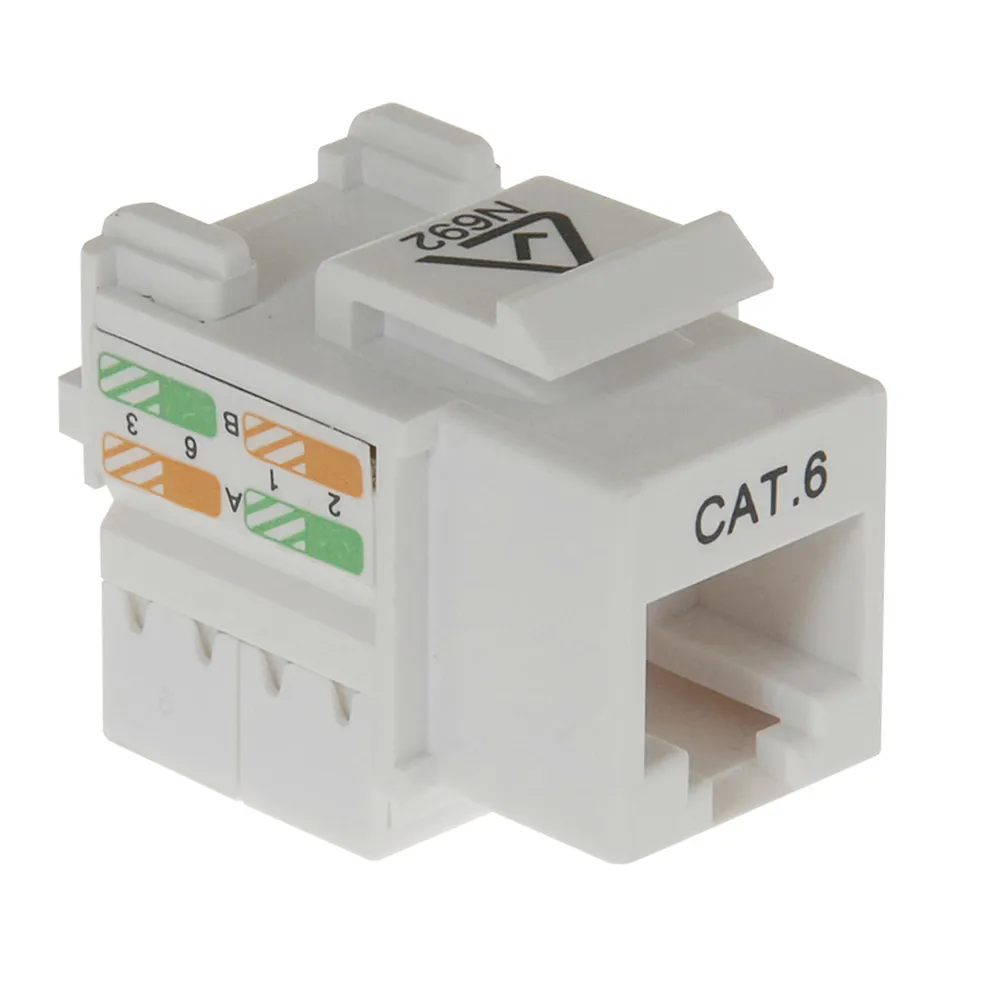 RJ45 Cat 6 Keystone Socket - White | Jaycar Australia