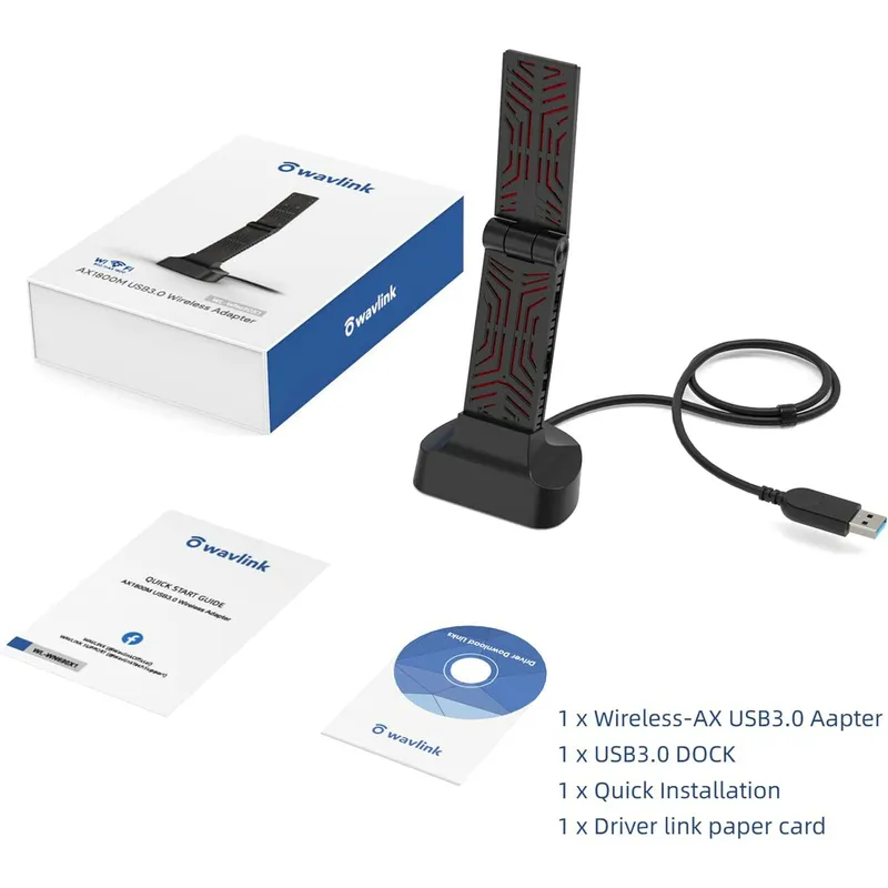 Wavlink AX1800M Dual Band USB3.0 Wi-Fi Adaptor with Magnetic Base ...