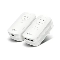 TP-Link AV1300 3 Port Gigabit Pass-through Powerline Starter Kit ...