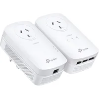 TP-Link AV1300 3 Port Gigabit Pass-through Powerline Starter Kit ...