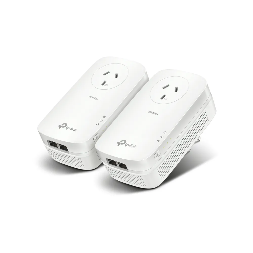 TP-Link AV1300 3 Port Gigabit Pass-through Powerline Starter Kit ...