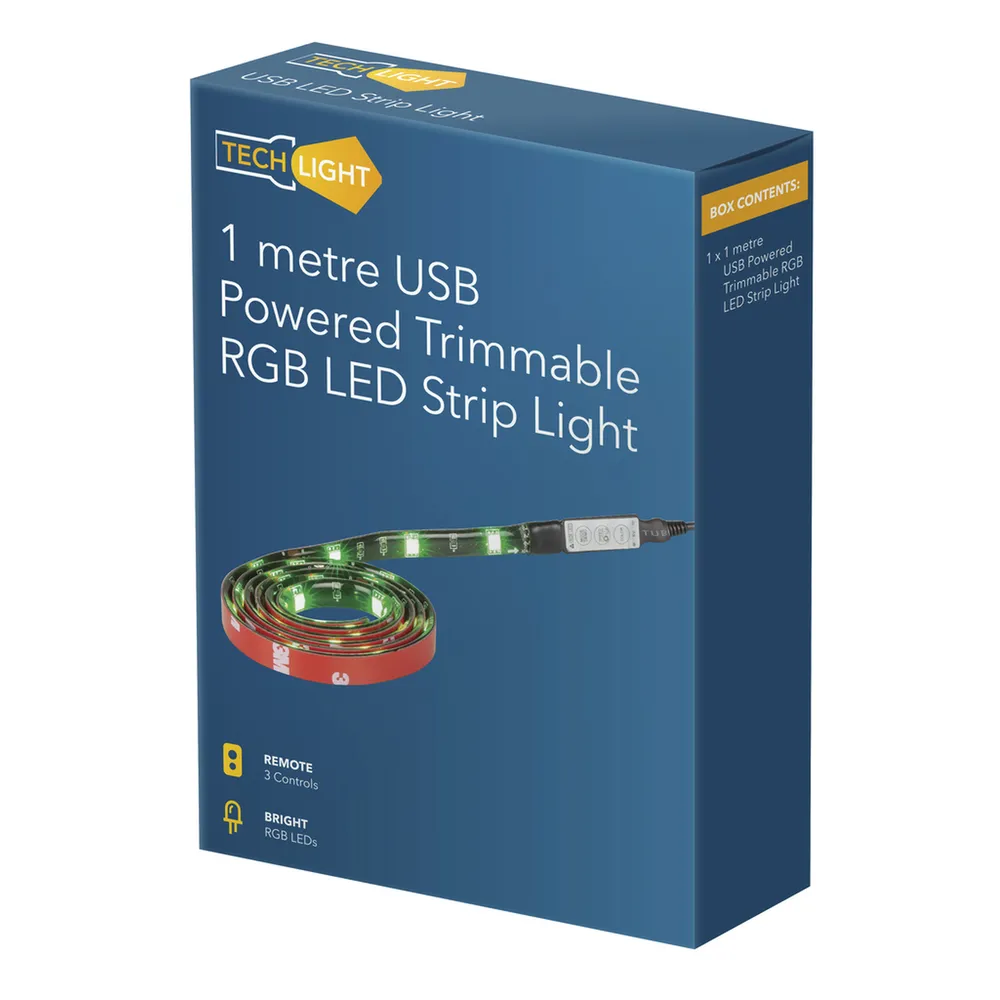USB Powered Trimmable RGB LED Strip Light 1m | Jaycar Australia