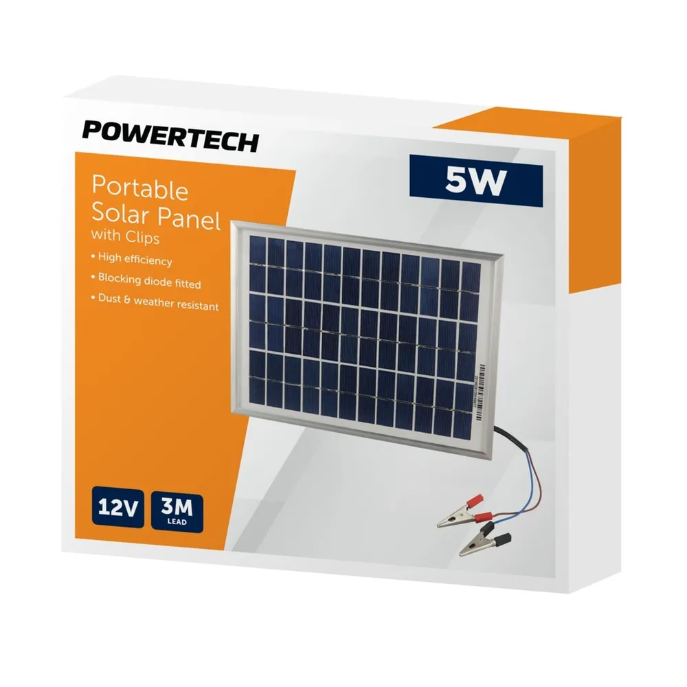 12V 5W Solar Panel with Clips | Jaycar Australia