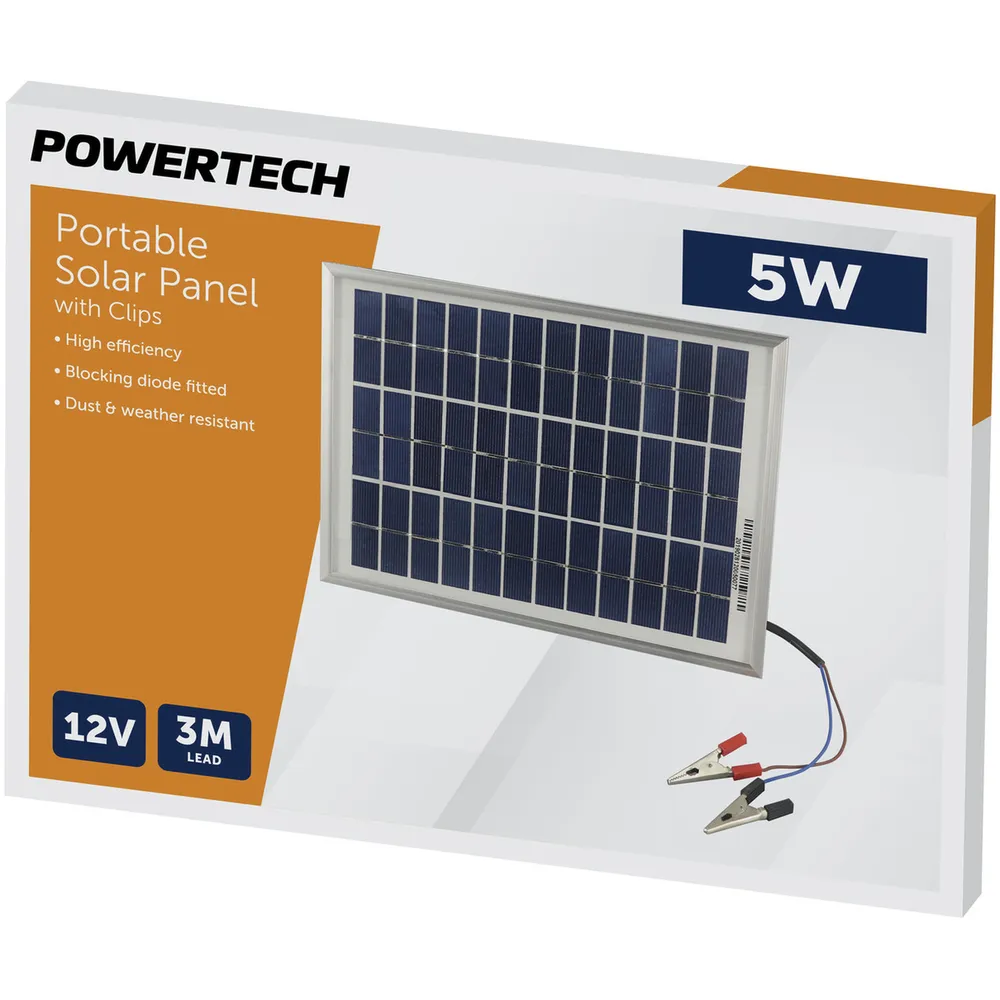 12V 5W Solar Panel with Lead/Clips | Jaycar Australia